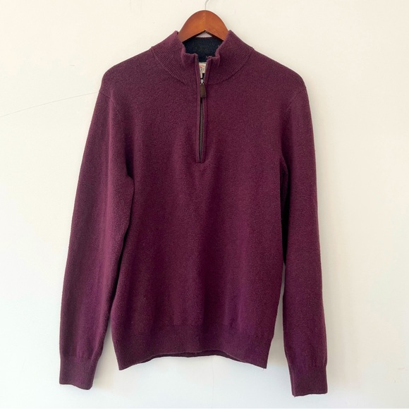 Faherty | Sweaters | Faherty Brand Maroon Gray Quarter Zip Mens Sweater ...